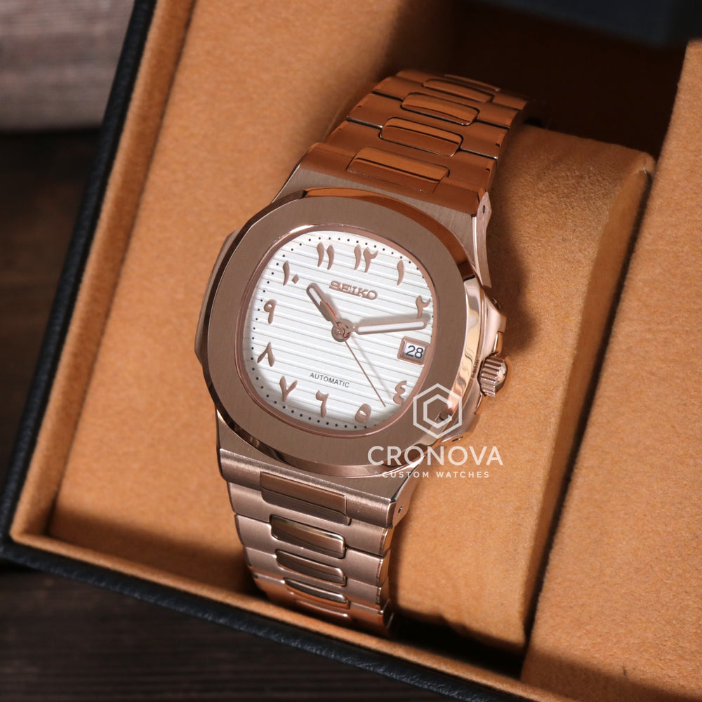 Seiko Mod Nautilus 41mm Watch: Premium 316L Stainless Steel, Sapphire ...